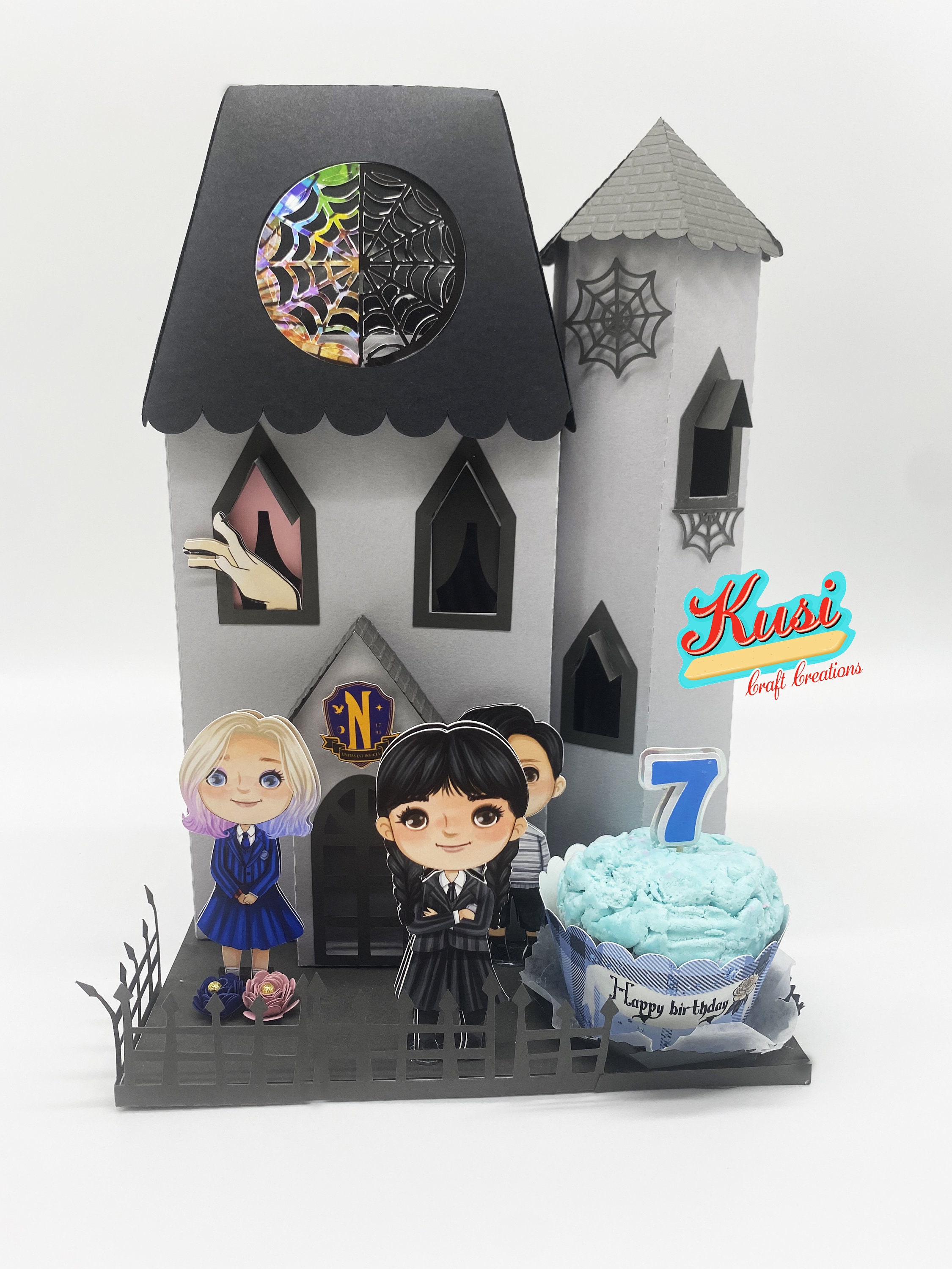 Wednesday Addams 3D Mansion/ Wednesday Cupcake Holder Tray, Wednesday ...