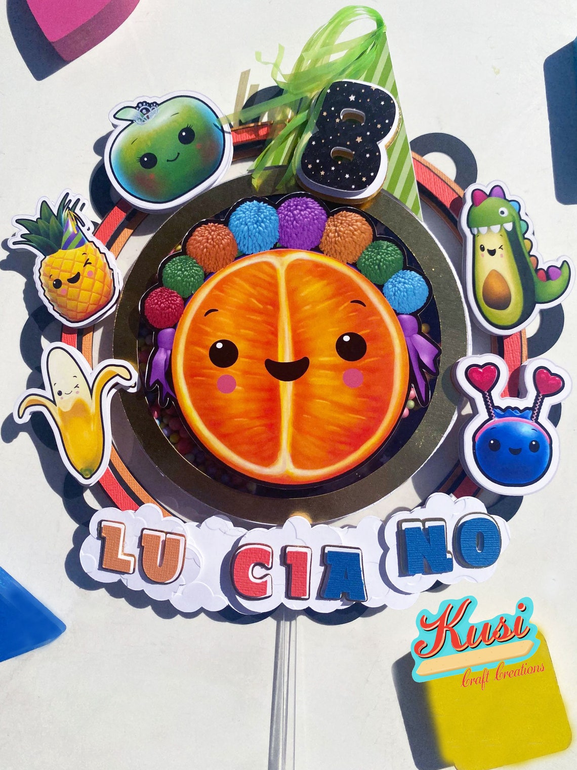 Sensory Cake Topper, Fruit Cake Topper, Fruit Birthday Party ...
