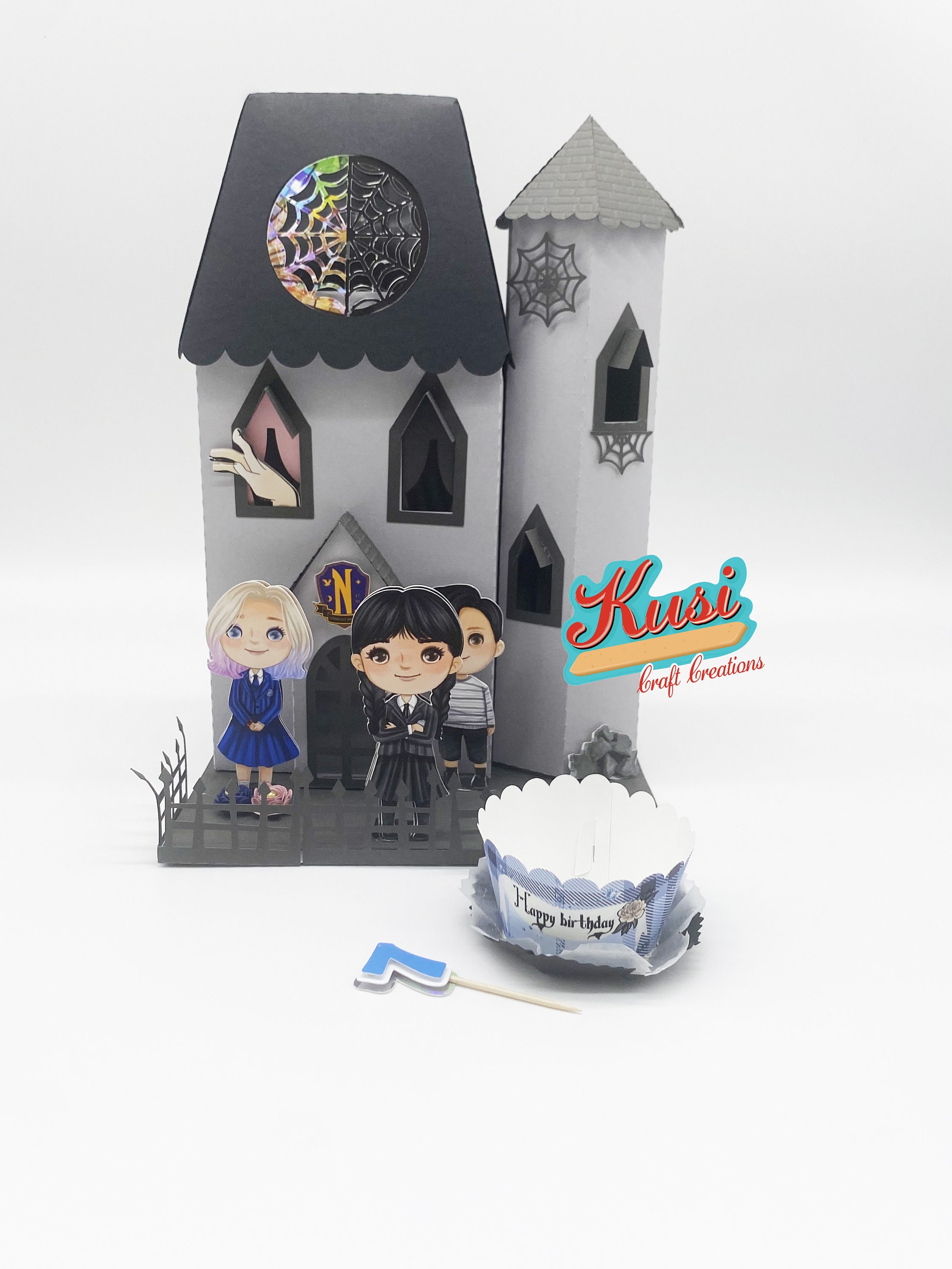 Wednesday Addams 3D Mansion/ Wednesday Cupcake Holder Tray, Wednesday ...