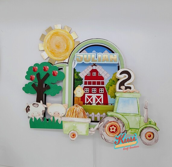 Personalized Farm Cake Topper Farm Party Decor Farm Birthday - Etsy