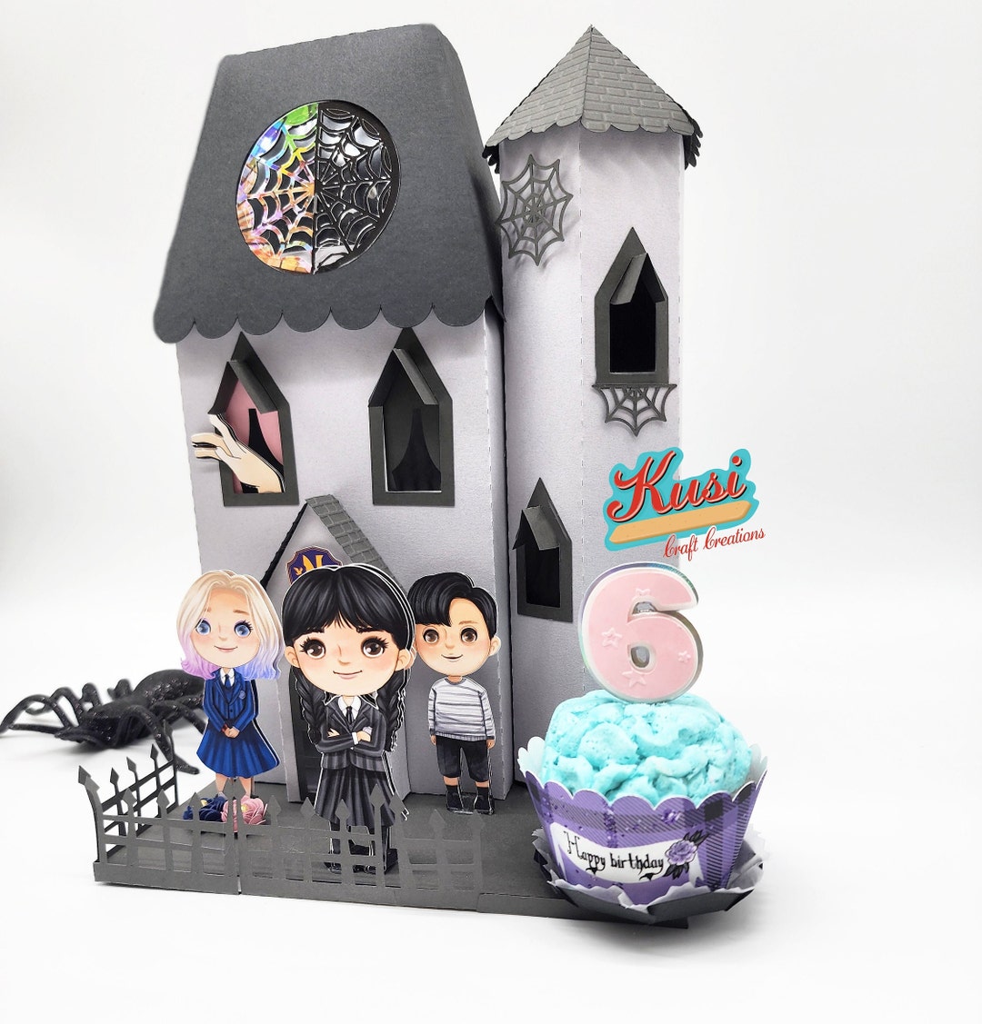 Wednesday Addams 3D Mansion/ Wednesday Cupcake Holder Tray, Wednesday ...