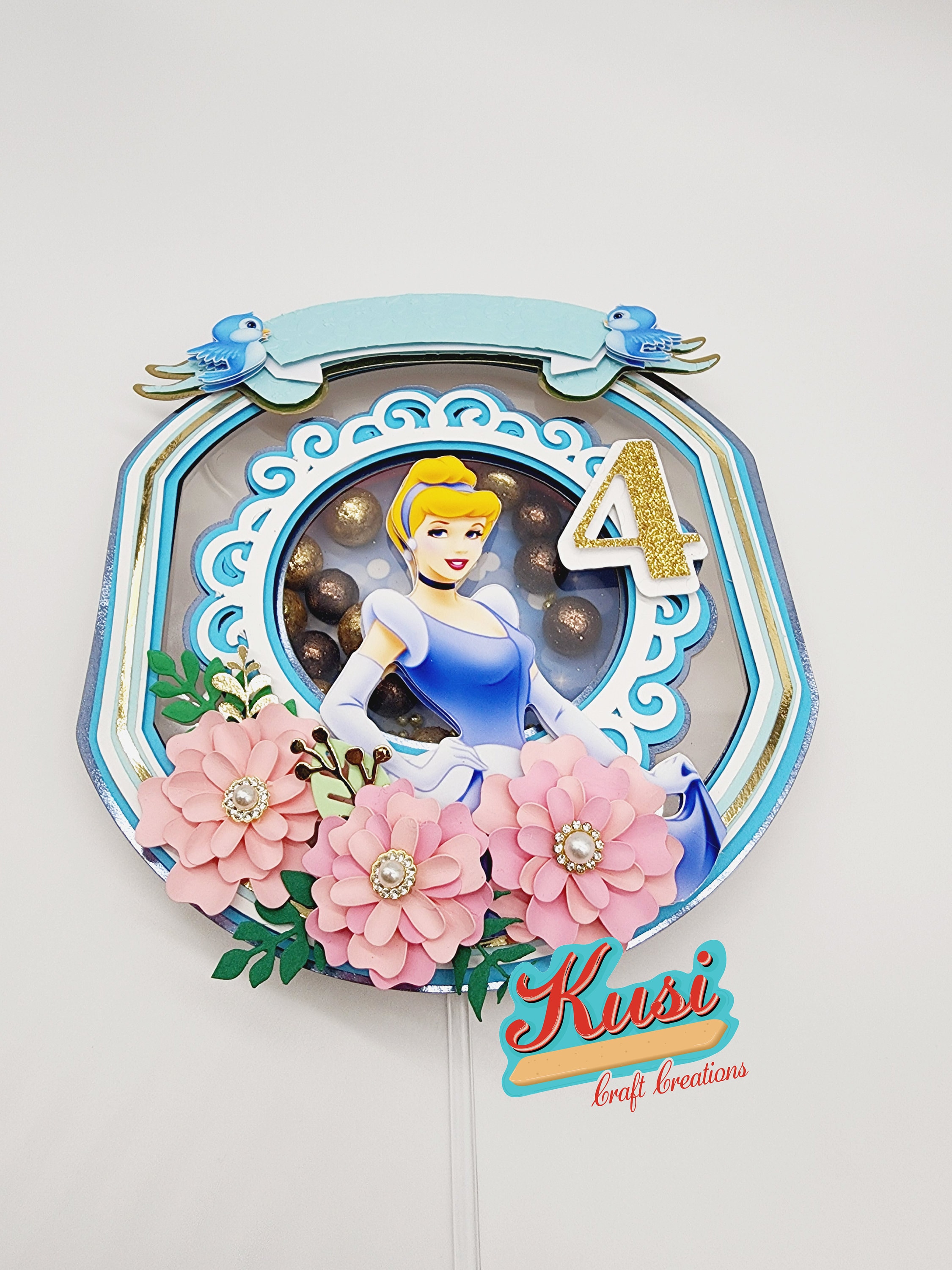 Personalized Cinderella Cake Topper: Princess Birthday Party Decor - Etsy