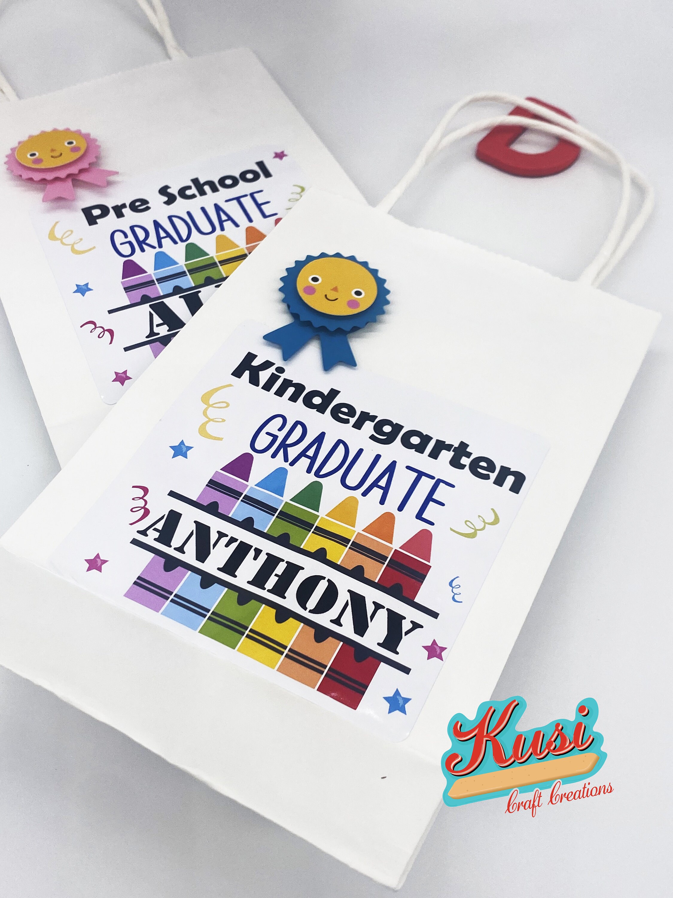 Kindergarten Favor Bags, Graduation Favor Bags / Pre- K Party ...