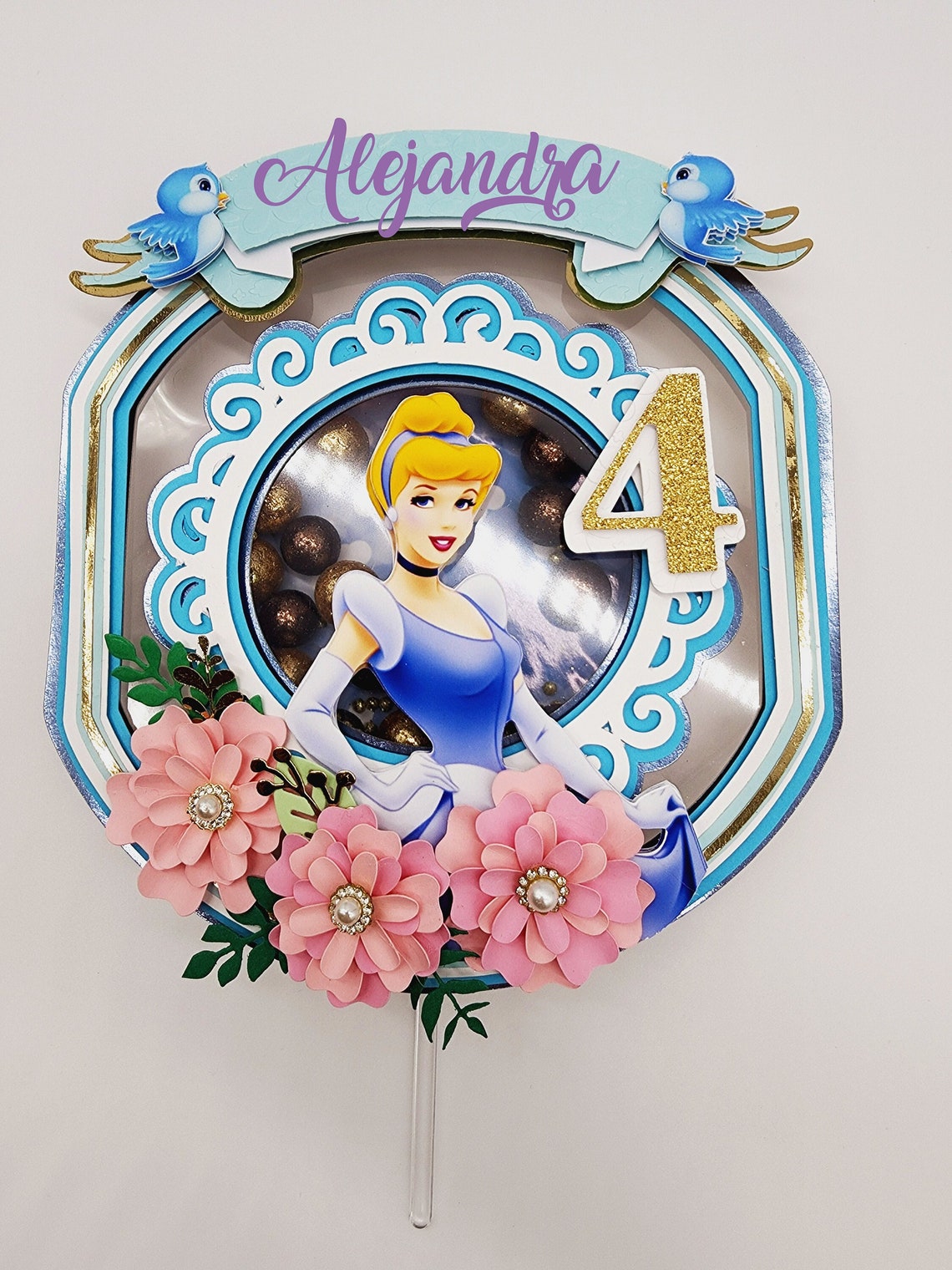 Personalized Cinderella Cake Topper: Princess Birthday Party Decor - Etsy