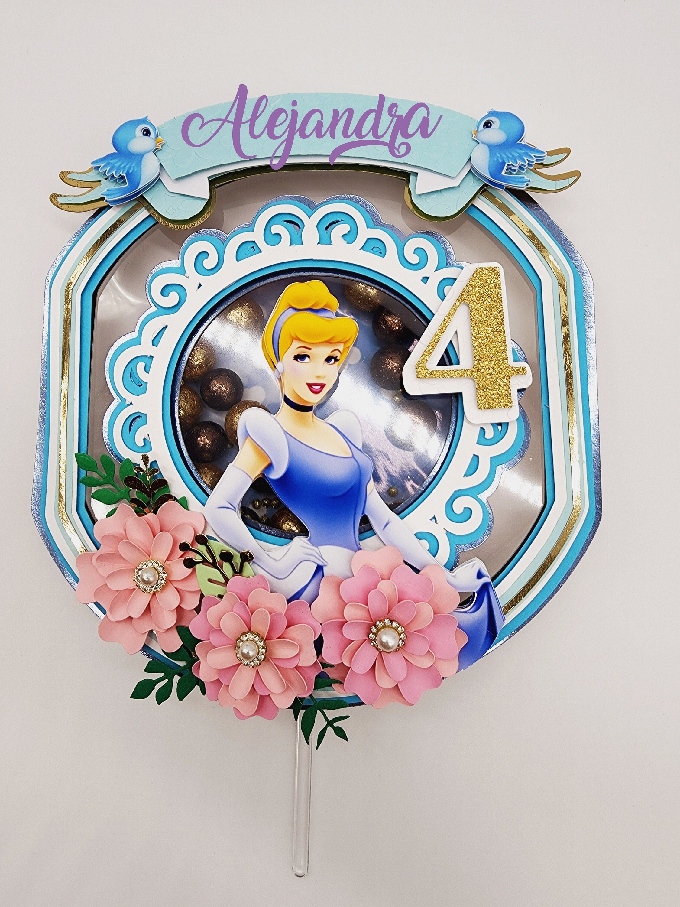 Personalized Cinderella Cake Topper: Princess Birthday Party Decor - Etsy