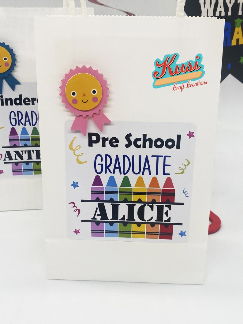 Kindergarten Favor Bags, Graduation Favor Bags / Pre- K Party ...