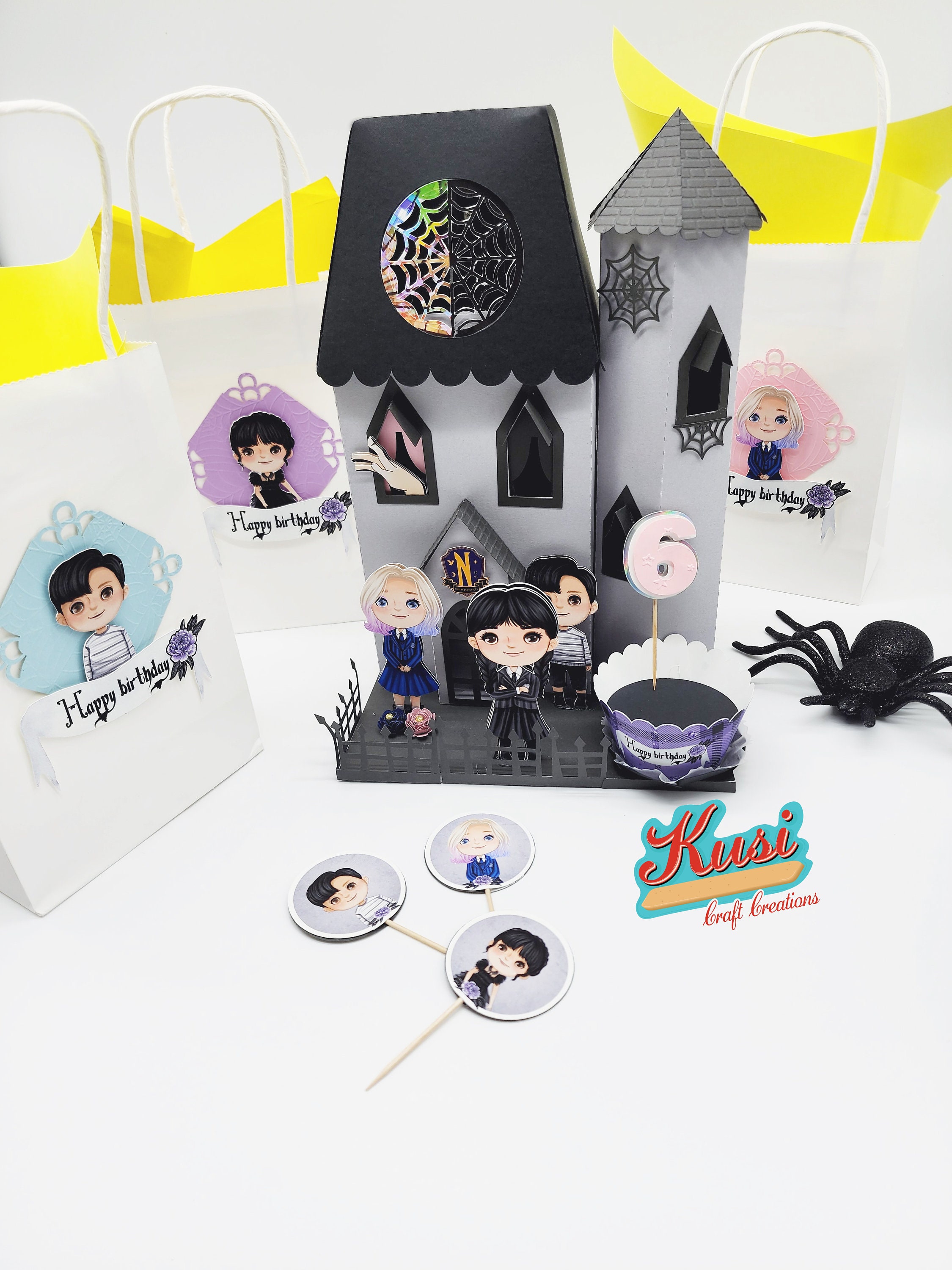 Wednesday Addams 3D Mansion/ Wednesday Cupcake Holder Tray, Wednesday ...