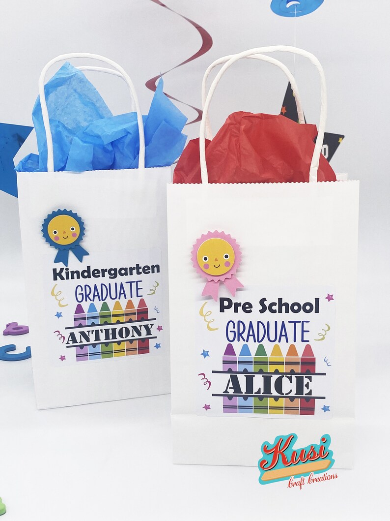 Kindergarten Favor Bags, Graduation Favor Bags / Pre- K Party ...