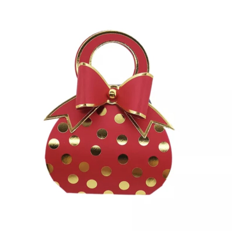 Mini Polka-dot Gift Box Bag With Bow & Personalized Message - Etsy