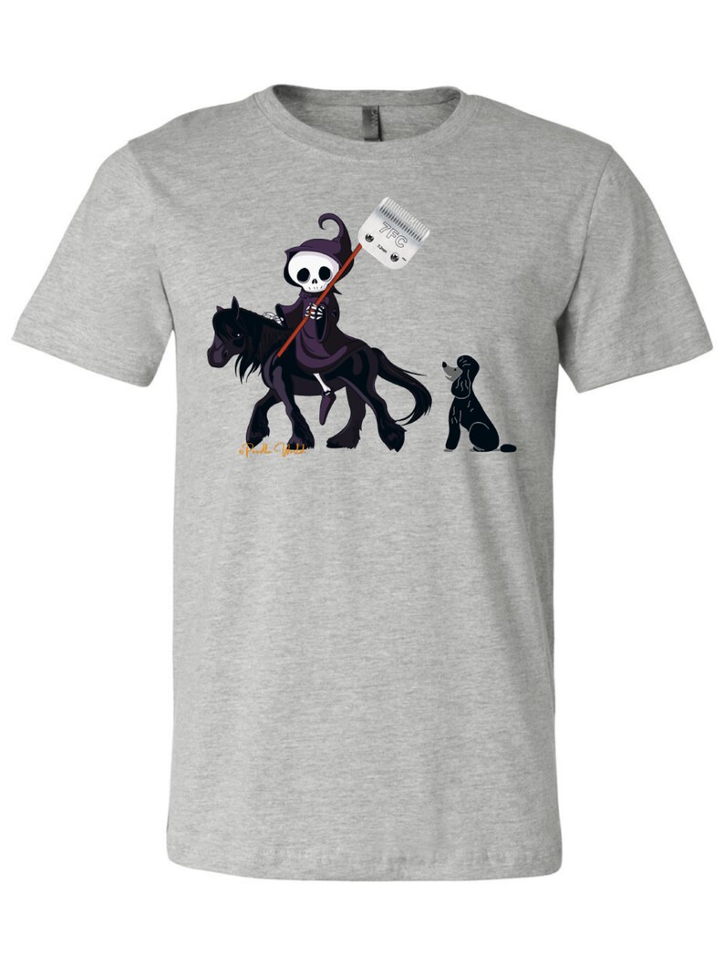 Dog Groomer s T shirt Grim Reaper Horseman With 7 Blade Short Sleeve dog-groomer-s-t-shirt-grim-reaper-horseman-with-7-blade-short-sleeve