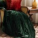 Luxury Dark Green Velvet Throw Blanket,european Style Soft Velvet ...