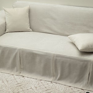 Sectional Couch Cover Custom Size Sofa Slipcover Handmade Solid Living ...