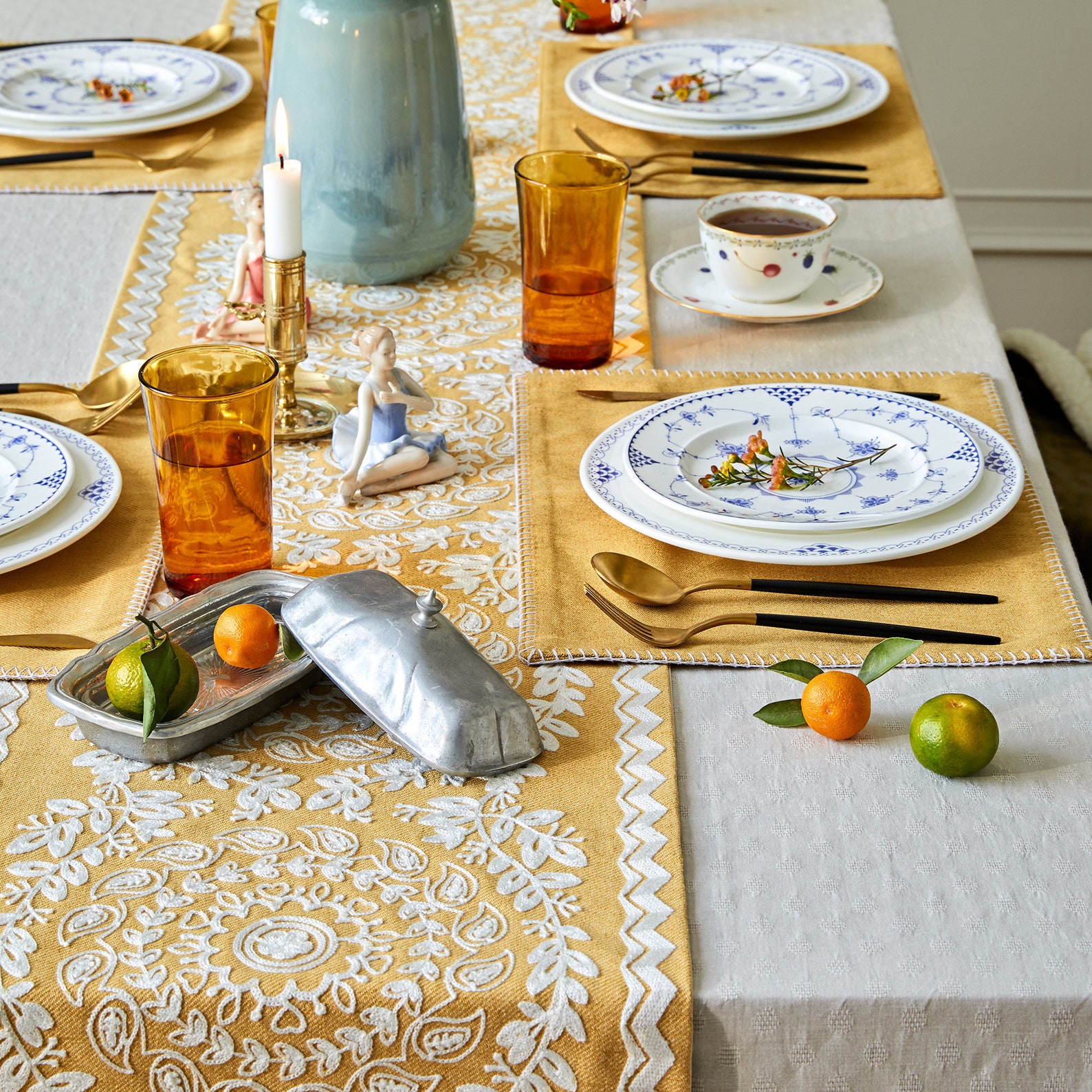 Embroideried Table Runner Rustic Farmhouse Table Runner - Etsy