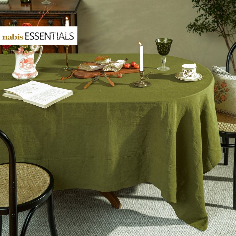 Round Linen Tablecloth - Etsy