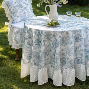 Spring Dining Decor Embroidered Floral Tablecloth Handmade Waterproof ...