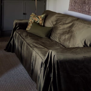Luxurious Chocolate Brown & Raw Umber Velvet Sofa Cover, Custom ...