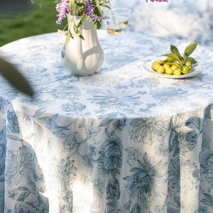 Spring Dining Decor Embroidered Floral Tablecloth Handmade Waterproof ...