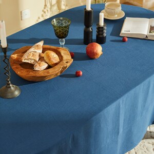 Navy-blue Natural Linen Table Cloth, Linen in Various Colors, Neutral ...
