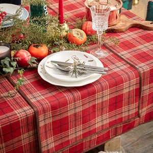 Red Plaid Placemats Table Setting Table Placemats for Kitchen Dining ...