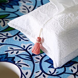 Embroidery White Lace Tissue Box Cover, Elegant Floral Rectangle Tissue ...