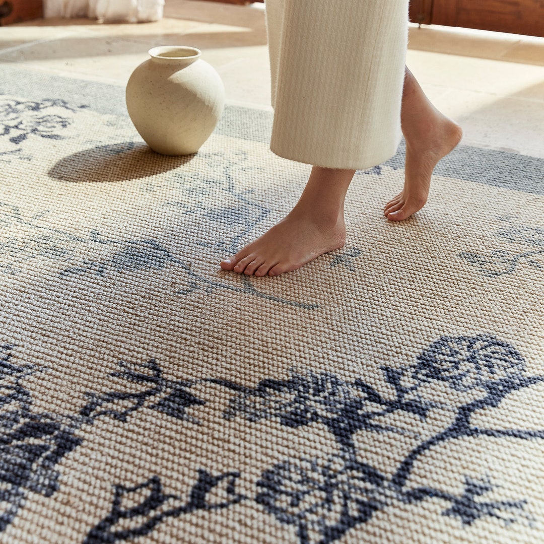 Handmade Braided Wool Area Rug Traditional Design Bohemian Handwoven ...