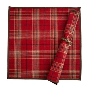Red Plaid Placemats Table Setting Table Placemats for Kitchen Dining ...