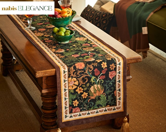 Hand Embroidered Table Runner, Arts and Crafts, Mission Style ...