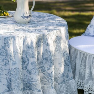 Spring Dining Decor Embroidered Floral Tablecloth Handmade Waterproof ...