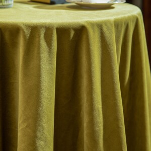Custom Size Table Cloth Yellow-green Velvet Table Cover With Fringe for ...