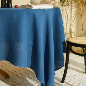 Navy-blue Natural Linen Table Cloth, Linen in Various Colors, Neutral ...
