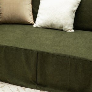 Solid Extra Large Sofa Slipcover Handmade With Pleat Design Custom Size ...