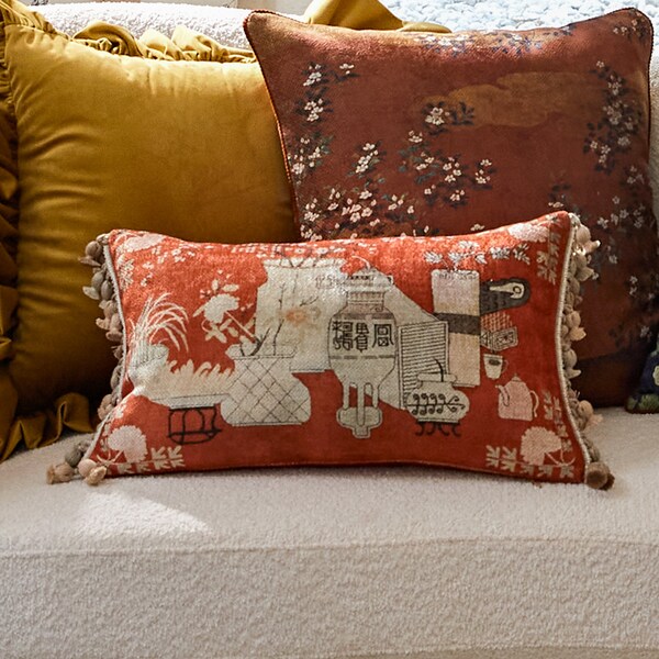Orange Linen Pillow - Etsy
