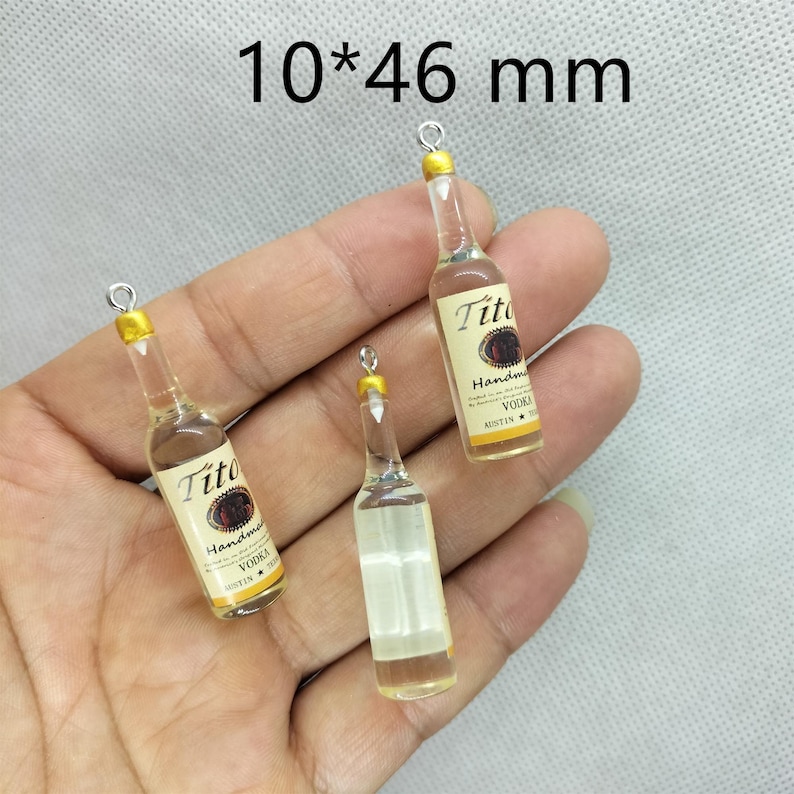 11*43mm Resin Beer Bottle Charm Beverage Drink Bottle Charms Pendant ...