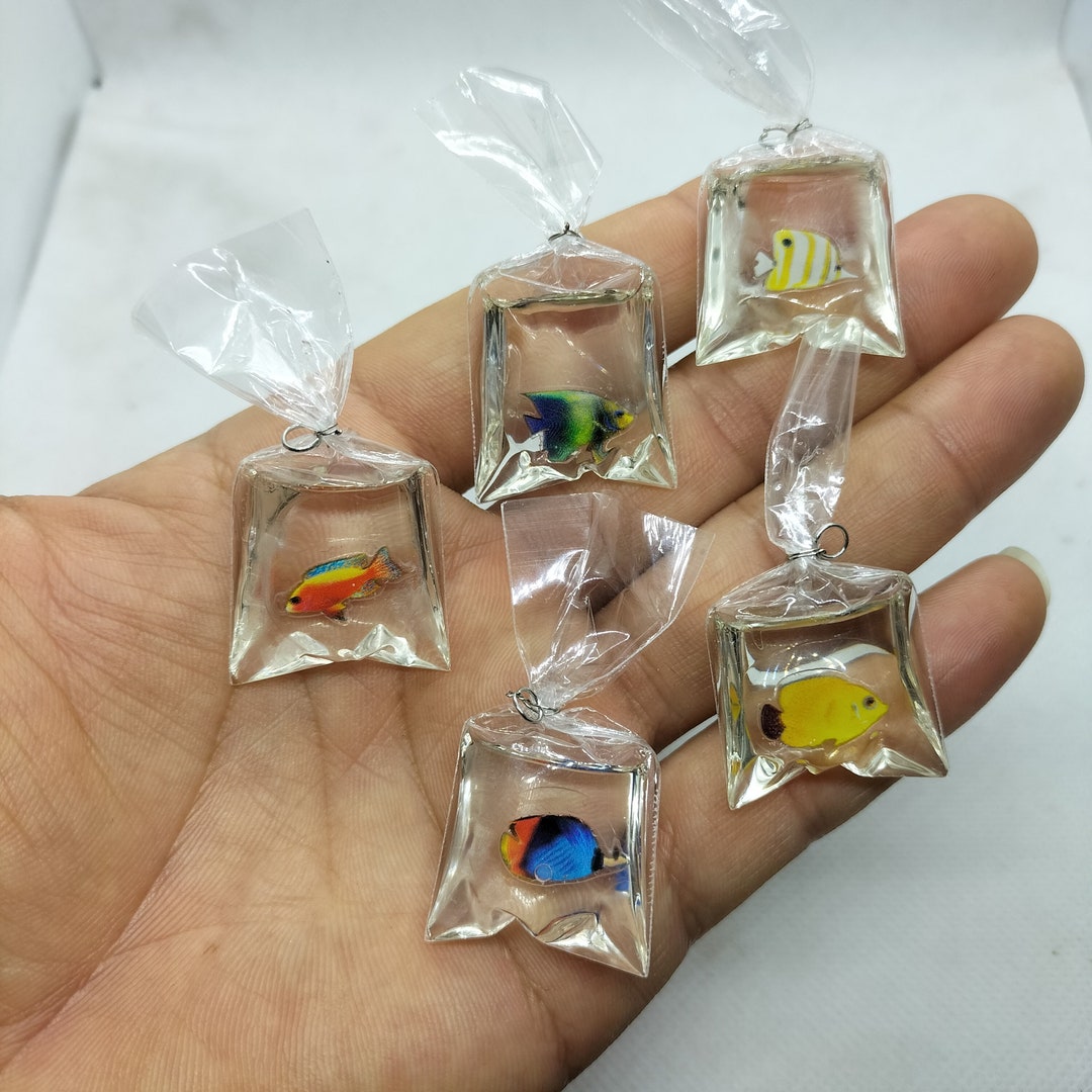 29*52mm Cartoon Animal Fish Charm Resin Colorul Water Bag Fish Charms ...
