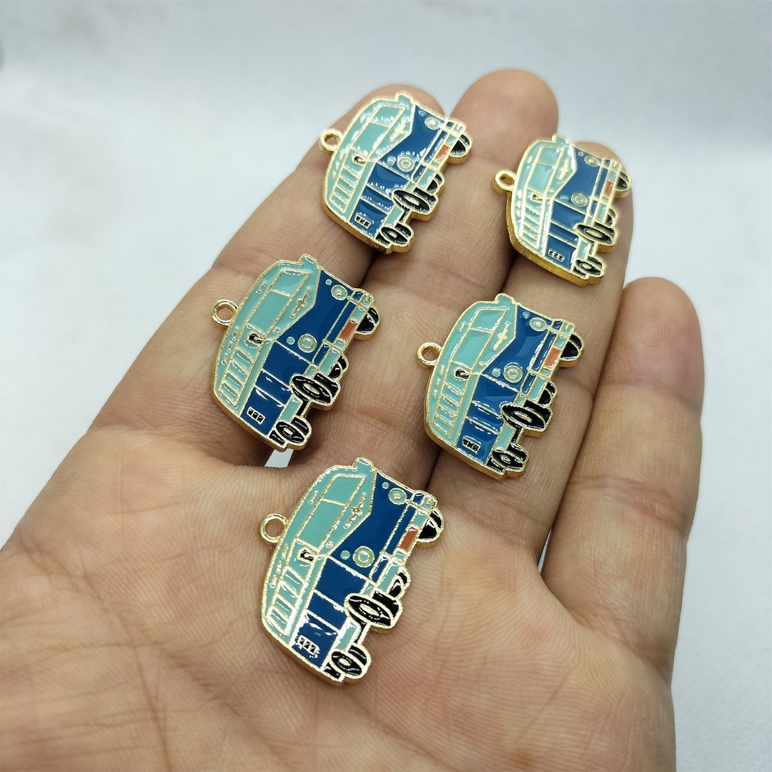 19*24mm Cartoon Car Enamel Charm Vehicle Van Charms Pendant for ...