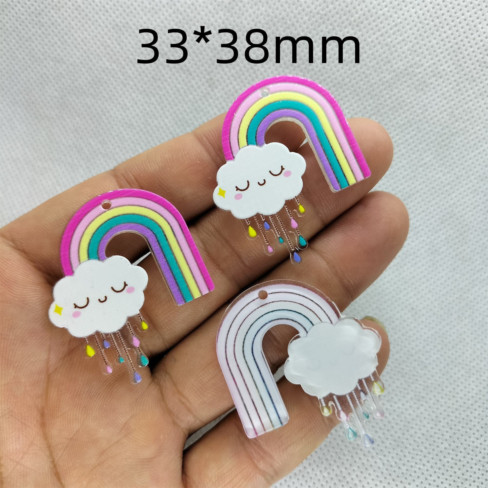 3338mm Cartoon Cloud Charm Acrylic Rainbow Charms Pendant for - Etsy