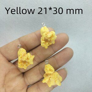Simulated Popcorn Resin Charm Cartoon Snacks Charms Pendant for DIY ...