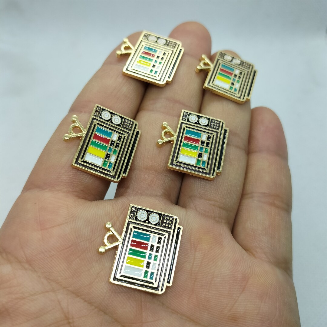 20*20mm Cartoon Television Enamel Charm Metal TV Set Charms Pendant for ...