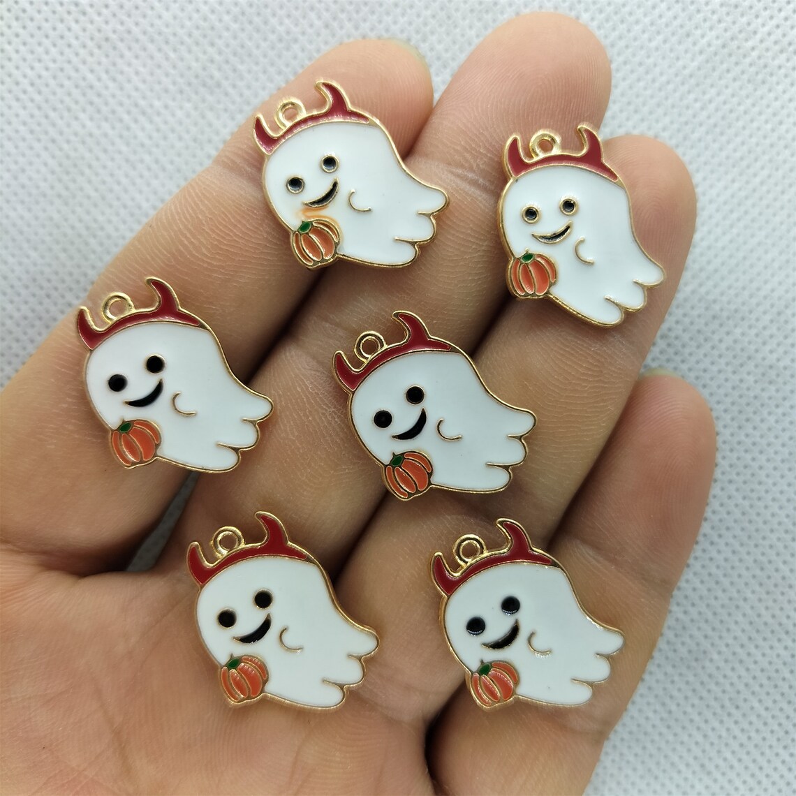 18*22mm Halloween Ghost Charm Enamel Punpkin Charm Cartoon Charms ...