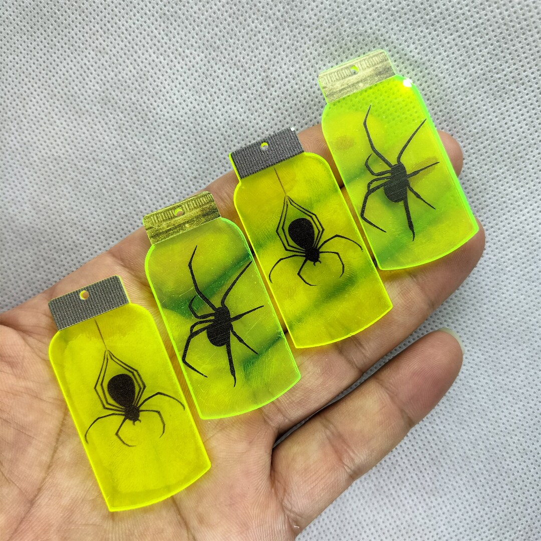 24*50mm Halloween Animal Spider Charm Acrylic Poison Bottle Charms ...