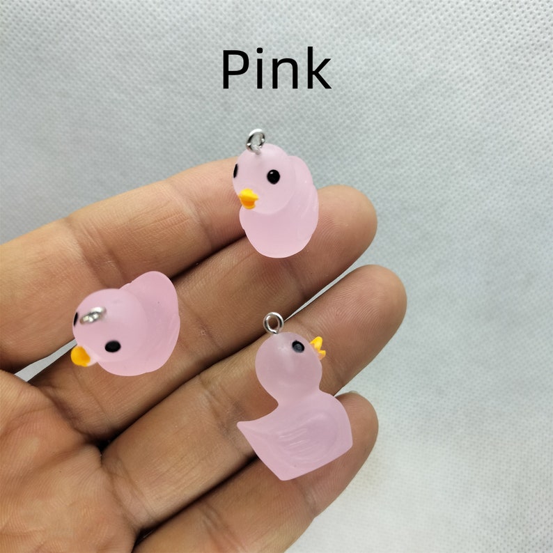 6 Color Resin Glow in the Dark Duck Charm Cartoon Animal Bird Charms ...