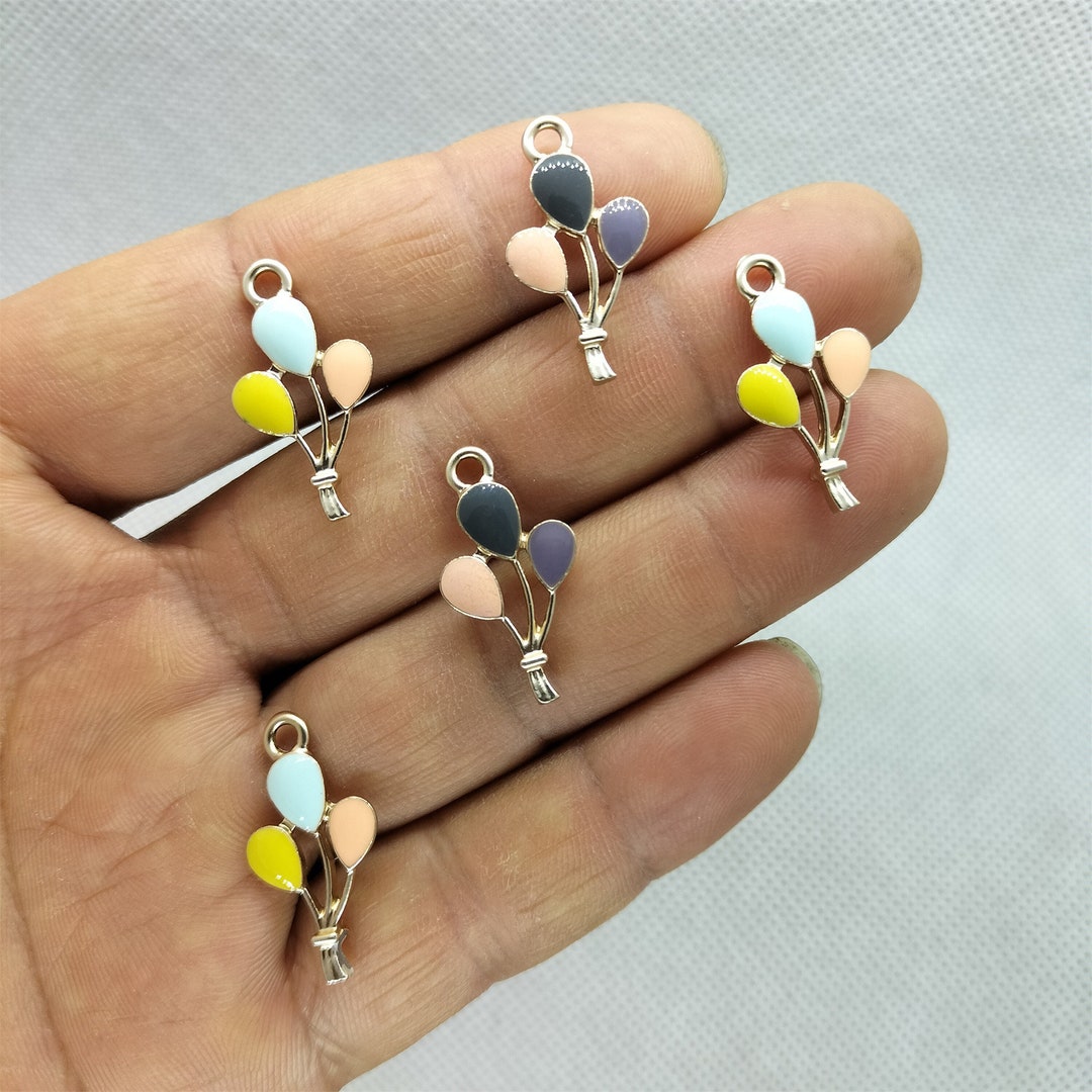 13*24mm Enamel Balloon Charm Matte Gold Cartoon Charms Pendant for ...