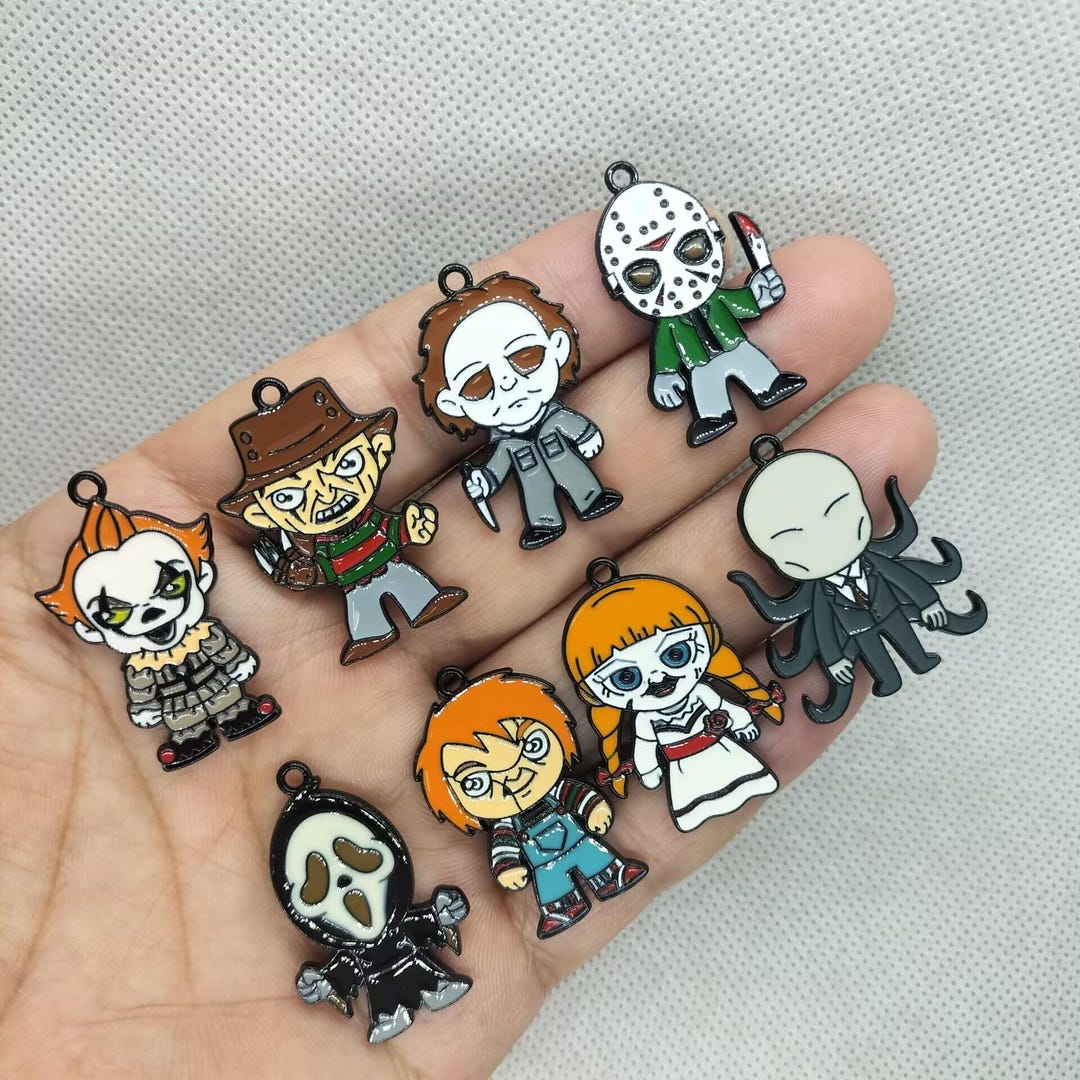 Halloween Series Enamel Charm Cartoon Ghost Knife Charms Pendant ...