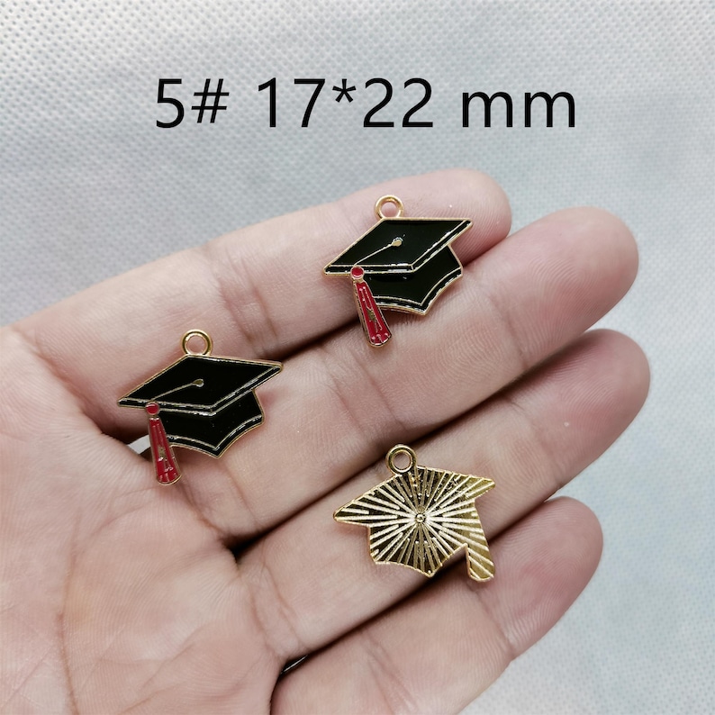 5 Style Enamel Graduation Hat Series Charm Cartoon Metal Charms Pendant ...