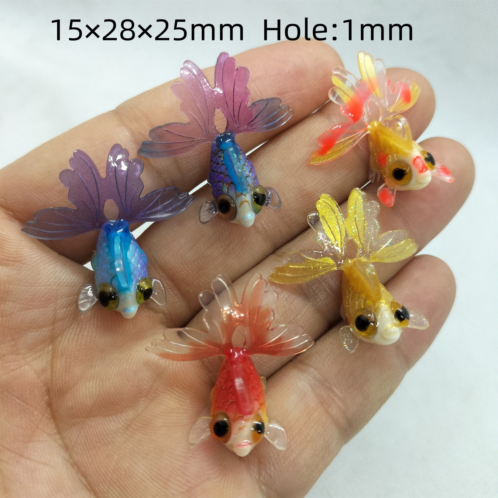 Good Luck Goldfish Charm Carton Animal Resin Simulation Animal Fish ...