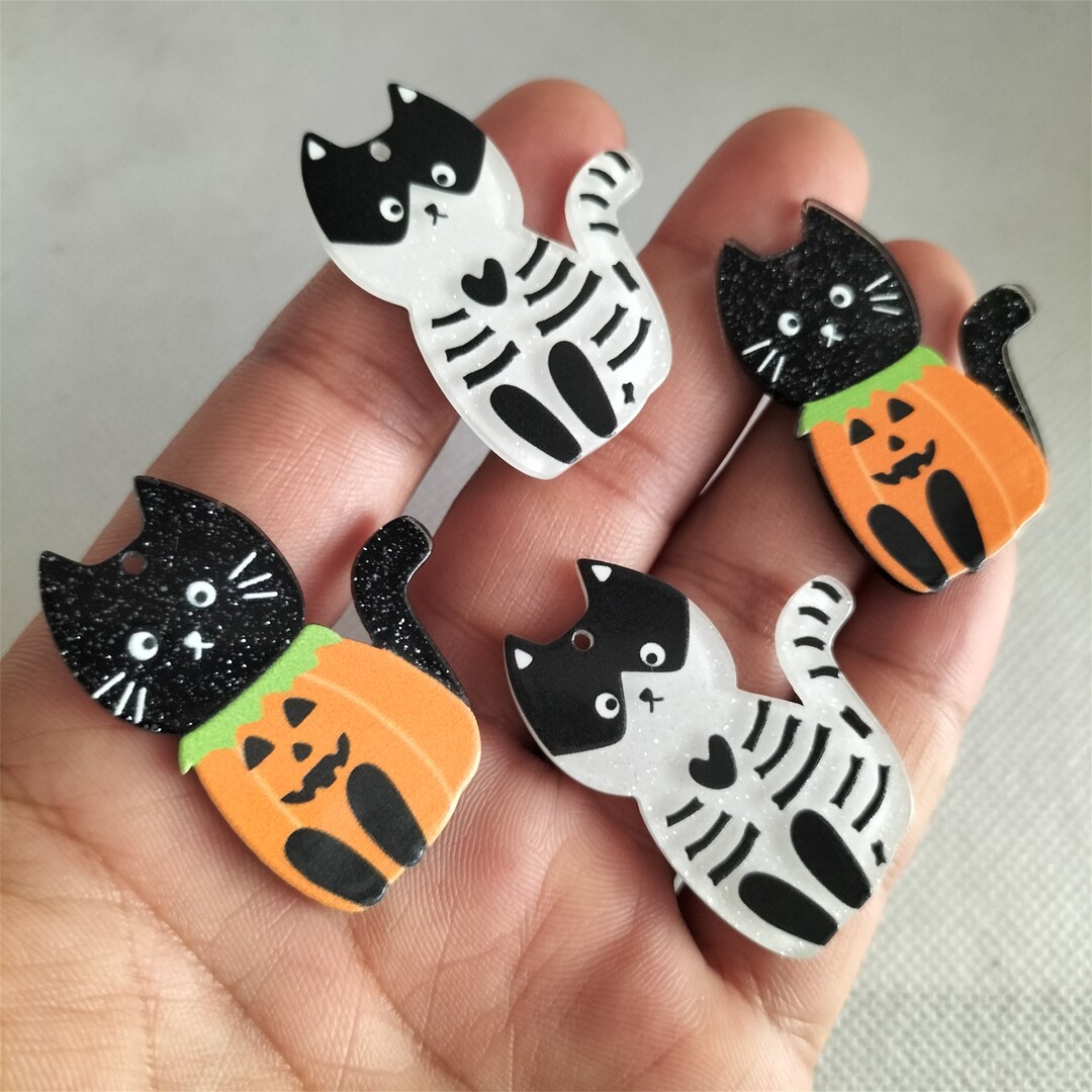 30*39mm Cartoon Cat Charm Acrylic Animal Printed Charms Pendant for DIY ...