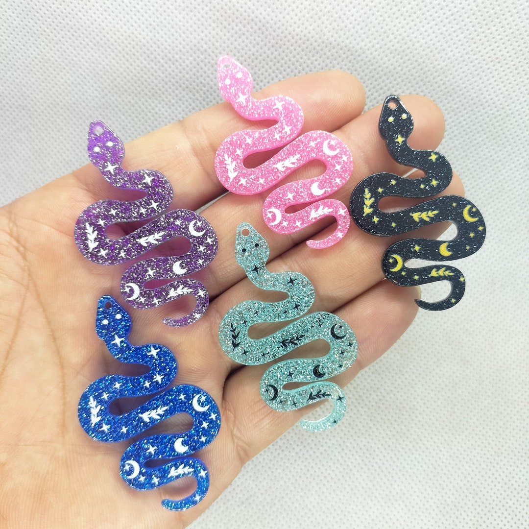28*49mm Acrylic Snake Charm Cartoon Animal Charms Pendant for DIY ...