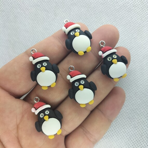 1727mm 3D Resin Penguin Charm Cartoon Christmas Hat Charms - Etsy