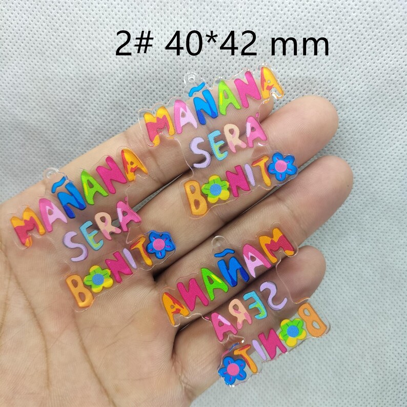 Cartoon Heart Series Charm Acrylic Heart Embossed Printed Charms ...