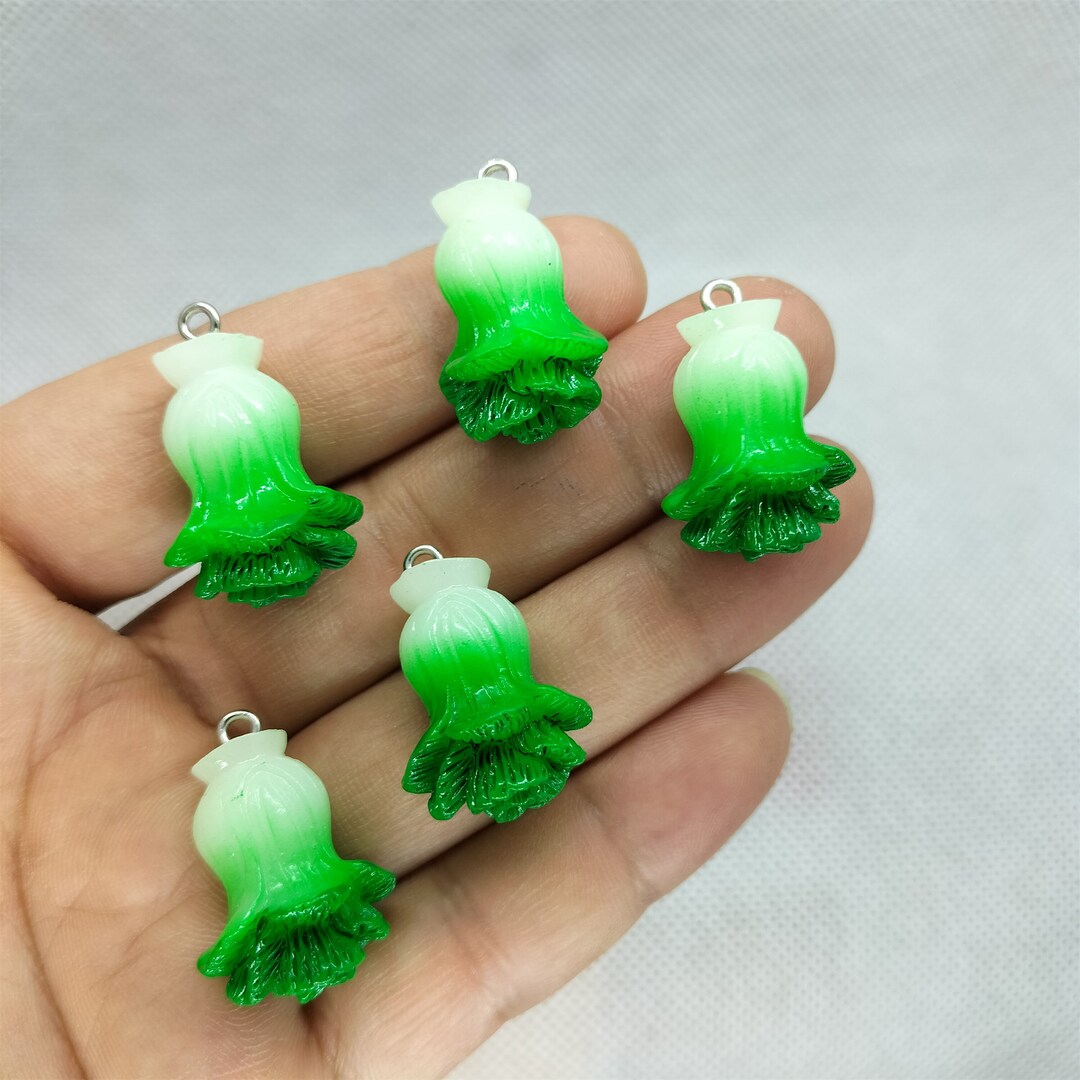 17*28mm Simulated Green Vegetables Charm Resin Cabbage Charms Pendant ...